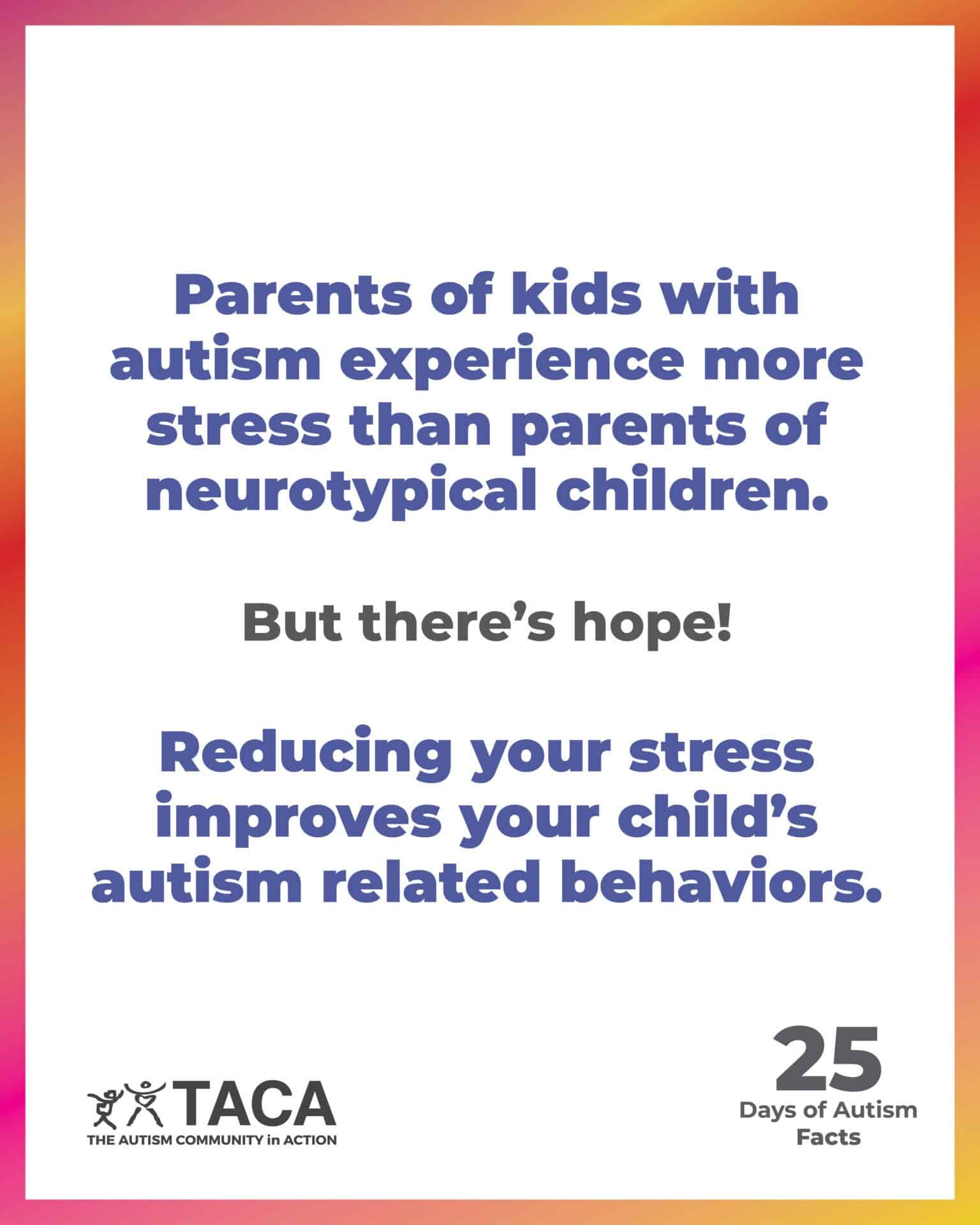 Parents of kids with autism experience more stress than parents of ...